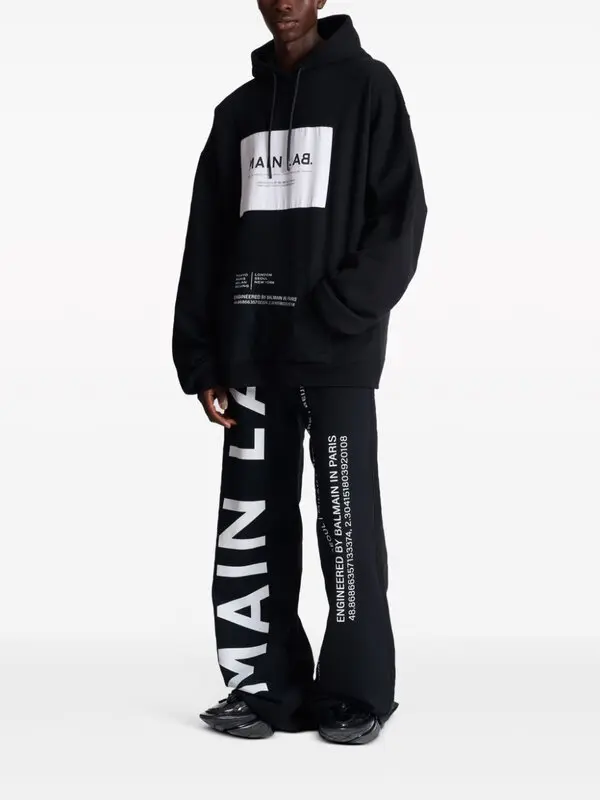 Balmain Logo-patch Cotton-blend Hoodie