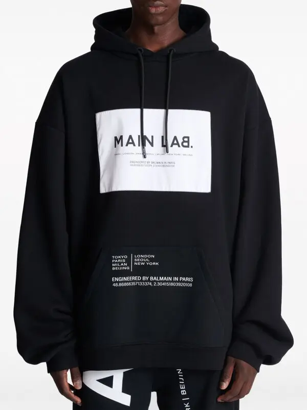 Balmain Logo-patch Cotton-blend Hoodie