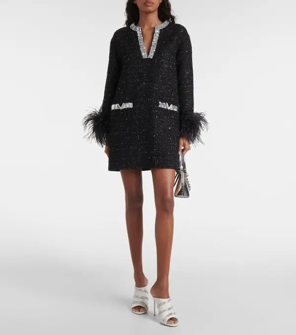 Rene Caovilla Sally Embellished Leather Mules