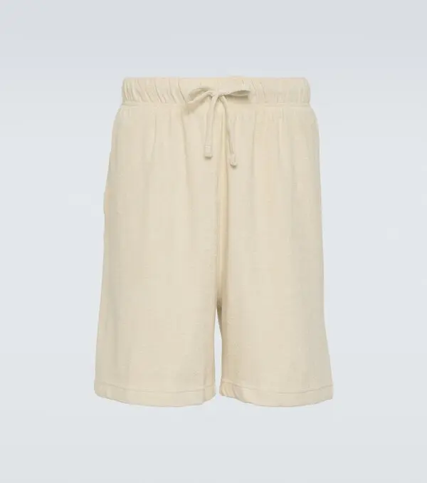 Burberry Logo Cotton Shorts - Beige