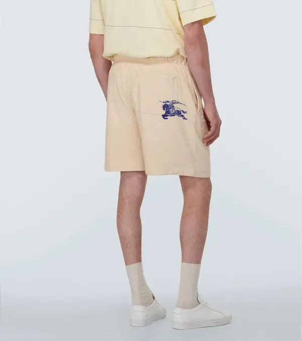 Burberry Logo Cotton Shorts - Beige