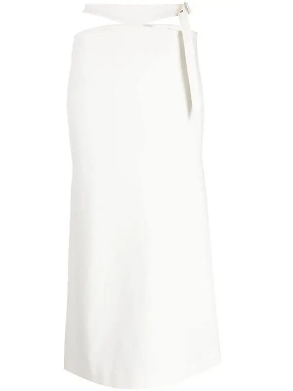 Attico Cut-out Midi Skirt - White