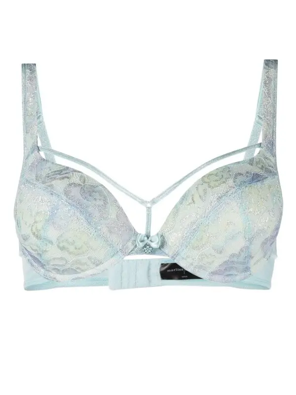 Marlies Dekkers Mariposa Floral-lace Push-up Bra - Blue