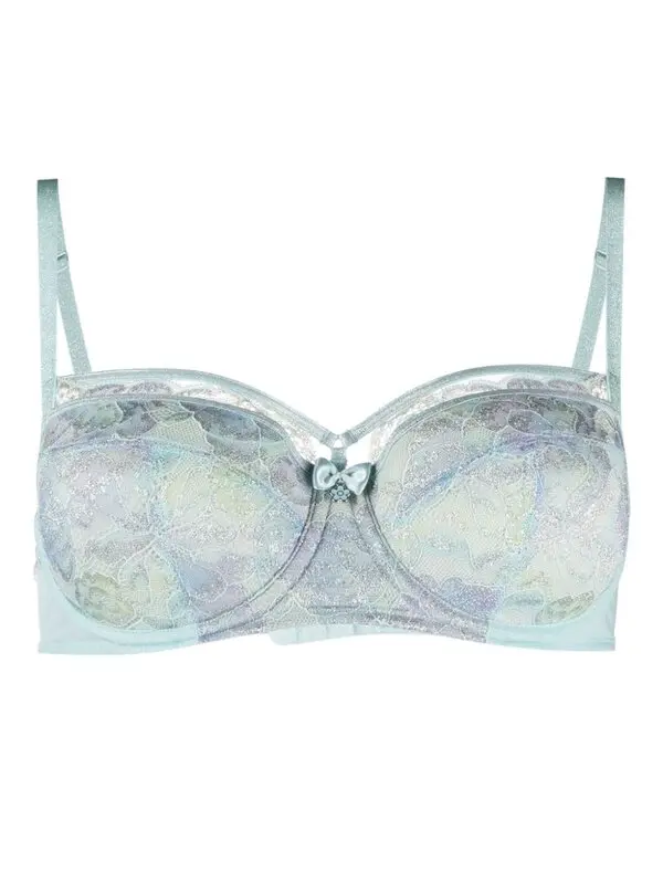 Marlies Dekkers Floral-lace Padded Balcony Bra - Blue