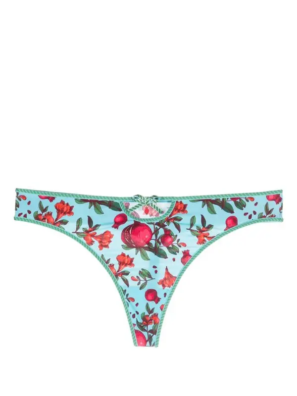 Marlies Dekkers Forbidden Fruit-print Glitter Thong - Blue