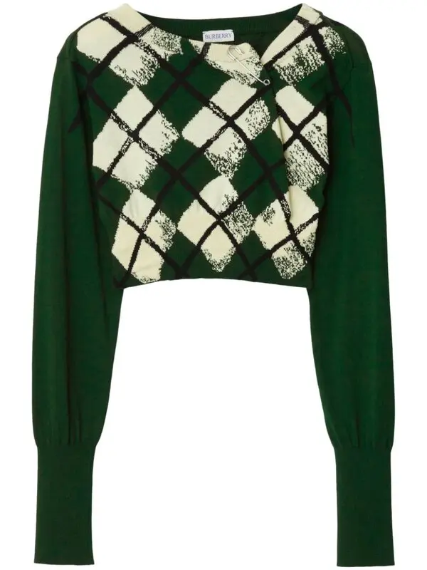 Burberry Argyle Cropped Jumper