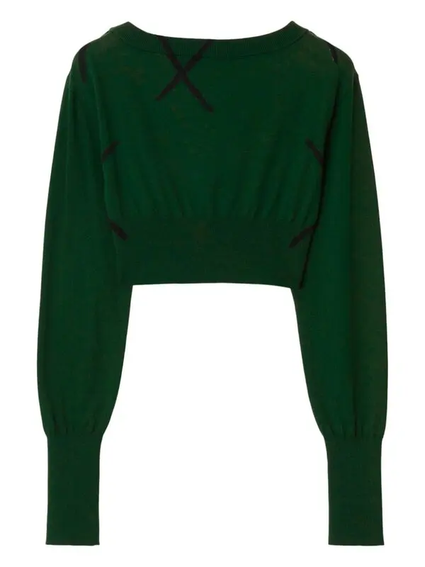 Burberry Argyle Cropped Jumper