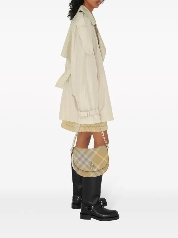 Burberry Short Silk Trench Coat - Neutrals