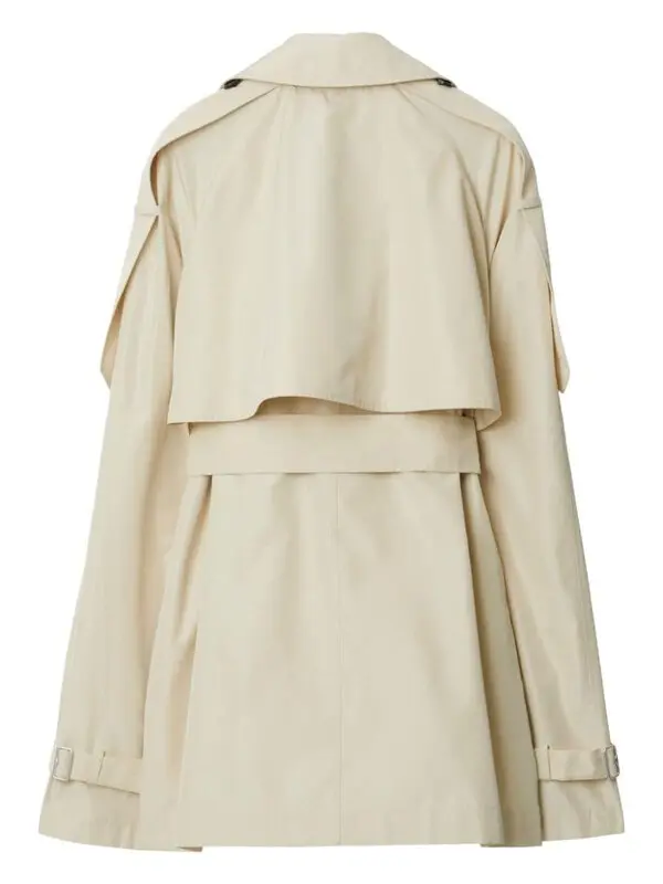 Burberry Short Silk Trench Coat - Neutrals