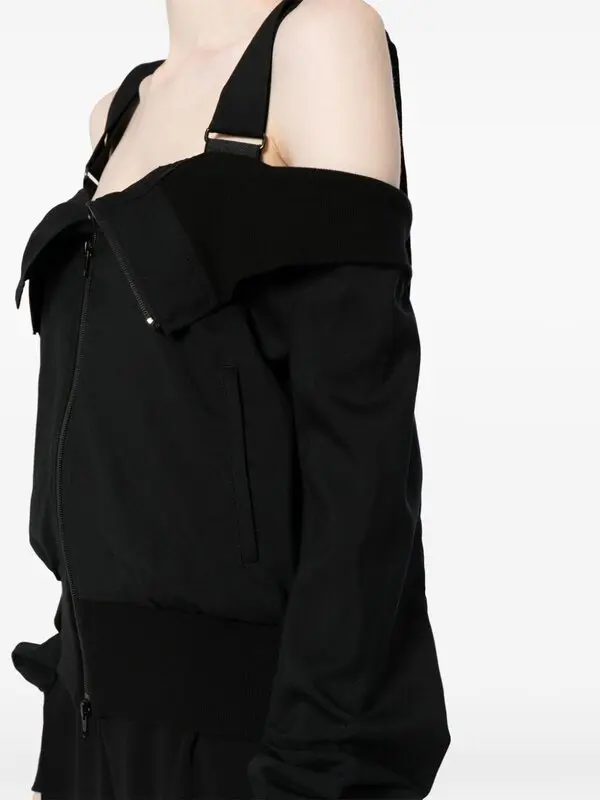 Yohji Yamamoto Off-shoulder Zip-up Jacket