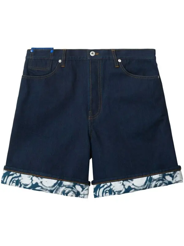 Burberry Heavyweight Denim Turn-up Shorts - Blue