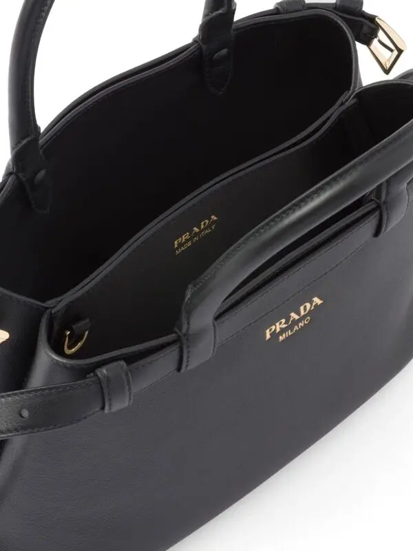 Prada Buckle Tote Bag - Black
