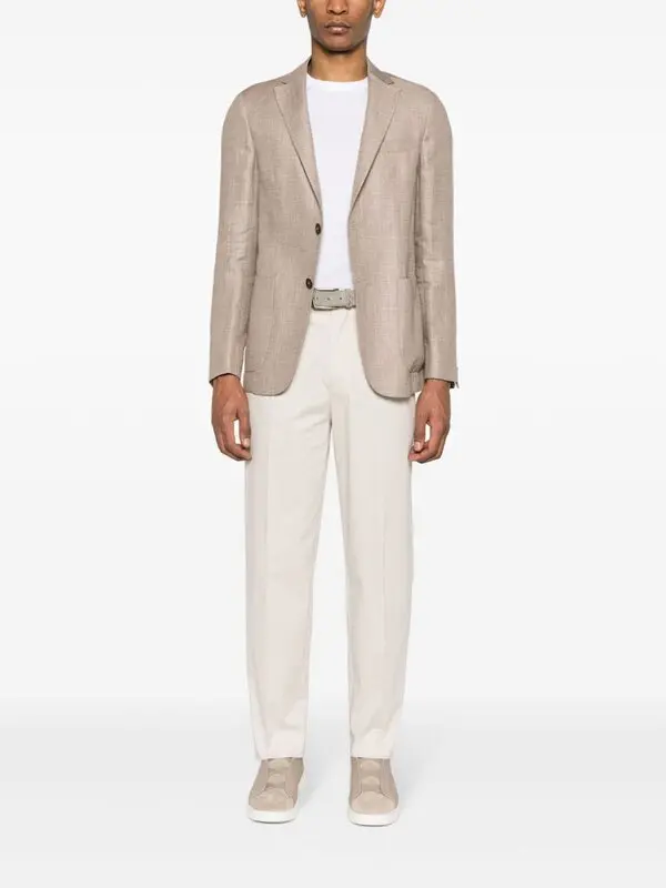 Zegna Mid-rise Pleated Chino Trousers - Neutrals