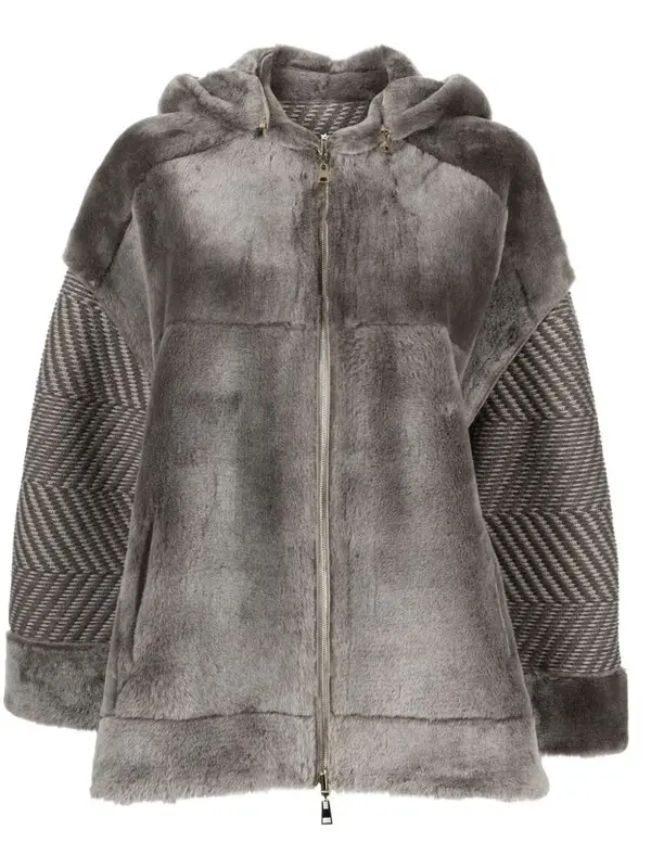 Lorena Antoniazzi Sheepskin Hooded Jacket