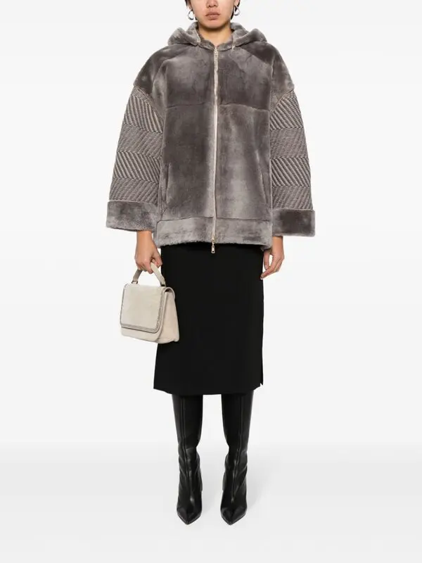 Lorena Antoniazzi Sheepskin Hooded Jacket