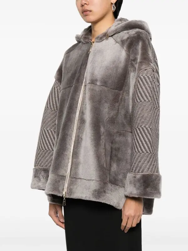 Lorena Antoniazzi Sheepskin Hooded Jacket