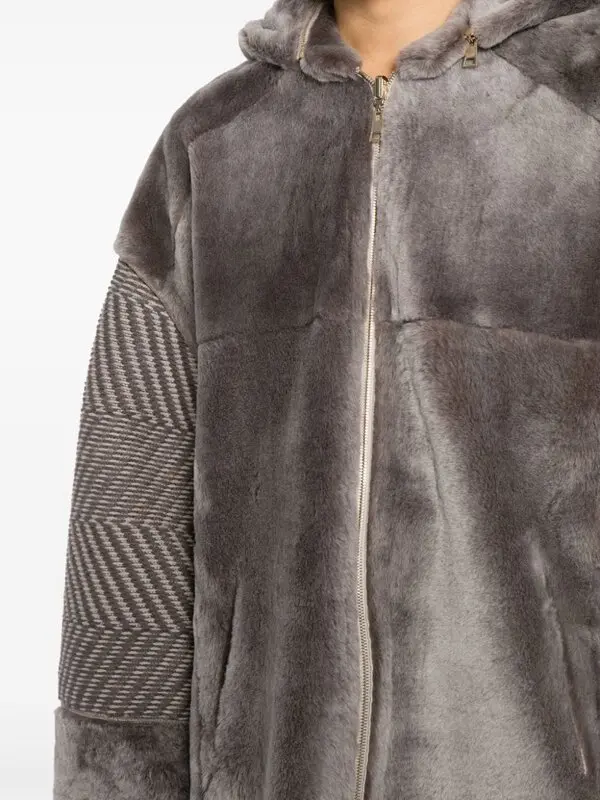 Lorena Antoniazzi Sheepskin Hooded Jacket