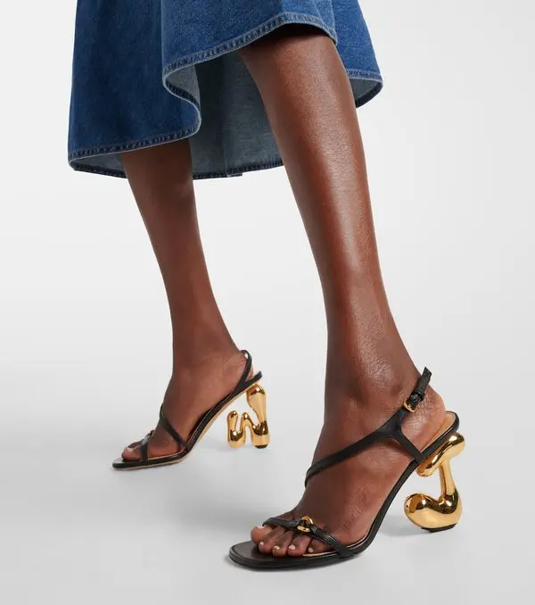 JW Anderson Sculptural Heel Leather Sandals