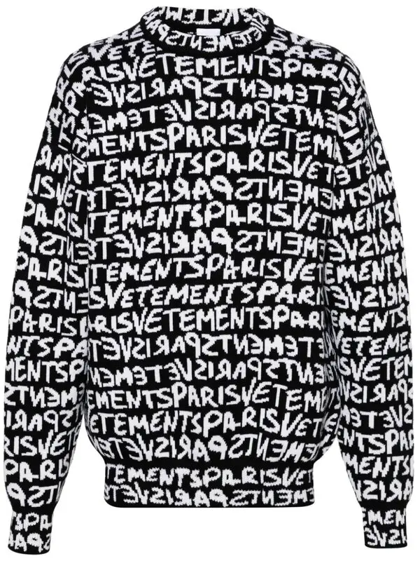 Vetements Intarsia-knit Logo Wool Jumper
