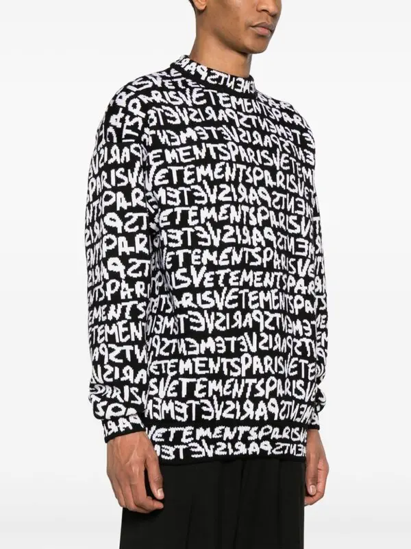 Vetements Intarsia-knit Logo Wool Jumper