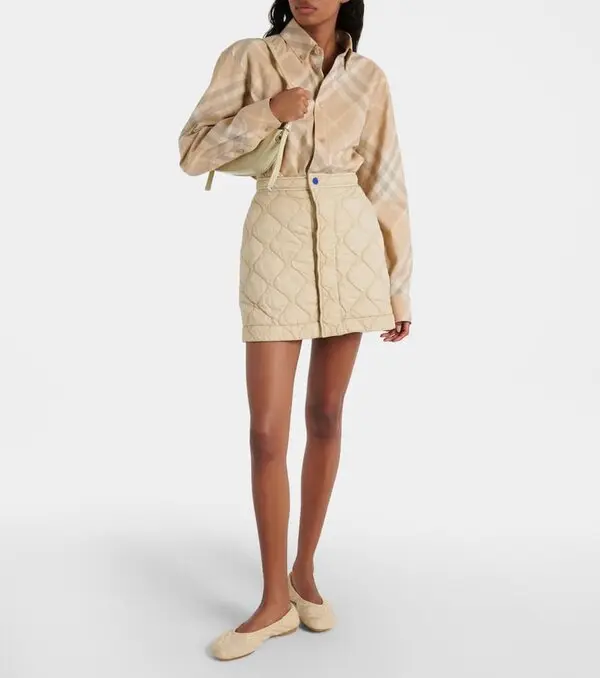 Burberry Quilted High-rise Miniskirt - Beige
