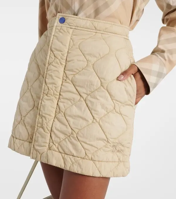 Burberry Quilted High-rise Miniskirt - Beige