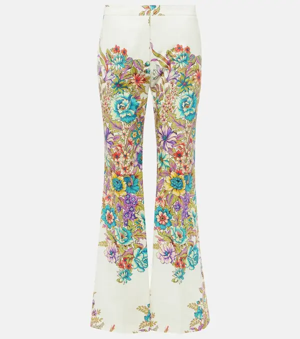 Etro Floral Flared Pants - Multicoloured