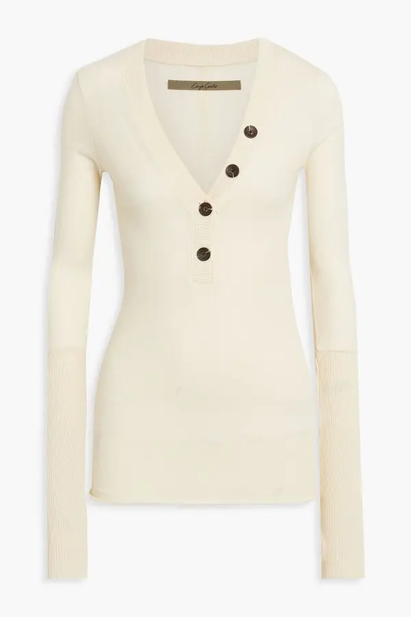Enza Costa Cotton And Cashmere-blend Jersey Top - Cream