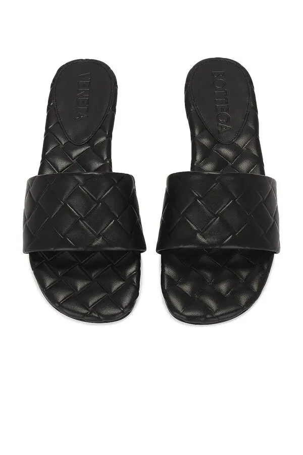 Bottega Veneta Intrecciato Embossed Slide Sandal - Black  display picture 1