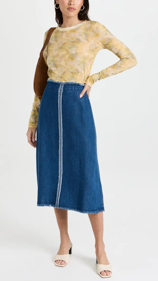 Raquel Allegra Aurora Denim Skirt