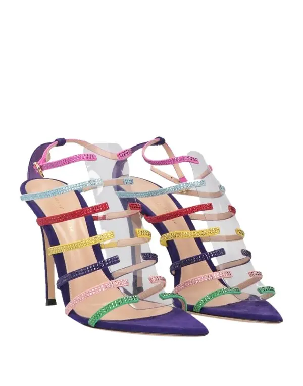 GIANVITO ROSSI Strappy Crystal Embellished Sandals - Transparent