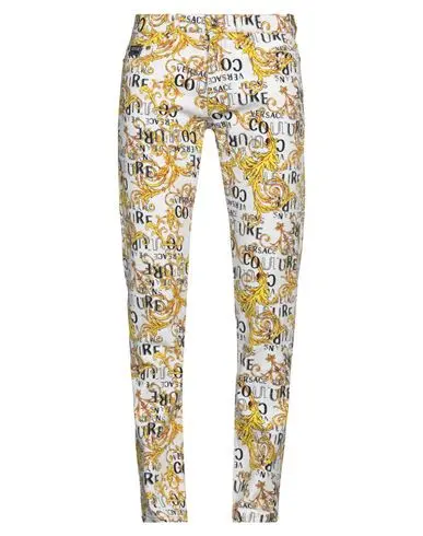 Versace Straight Leg Cotton-blend Pants - White