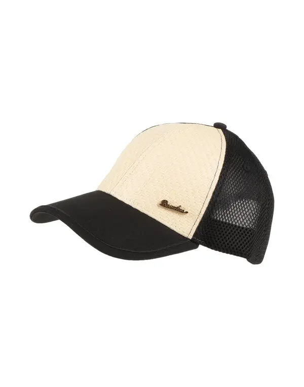 Borsalino Faux Raffia Baseball Cap - Black