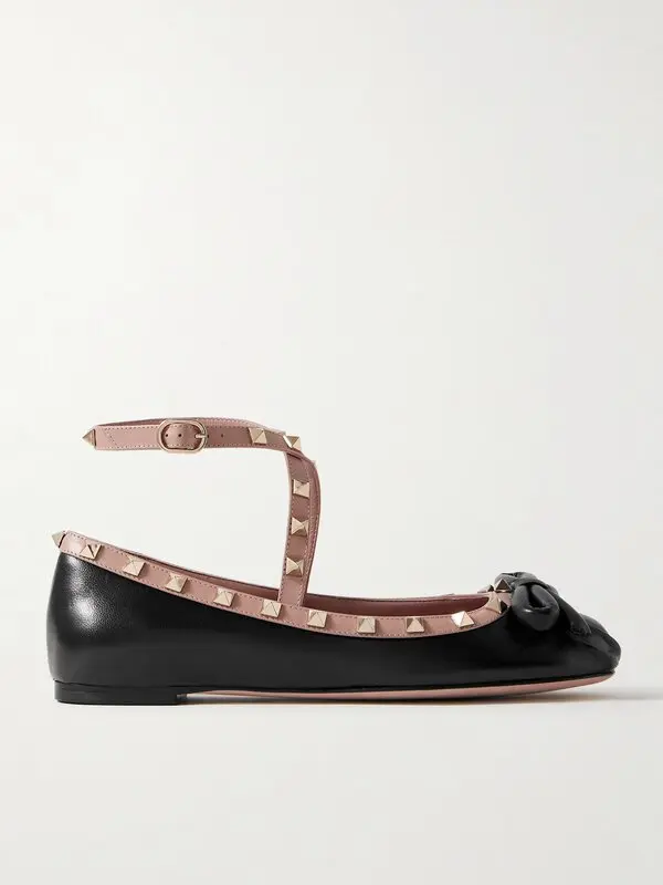 Valentino Garavani Rockstud Leather Ballet Flats