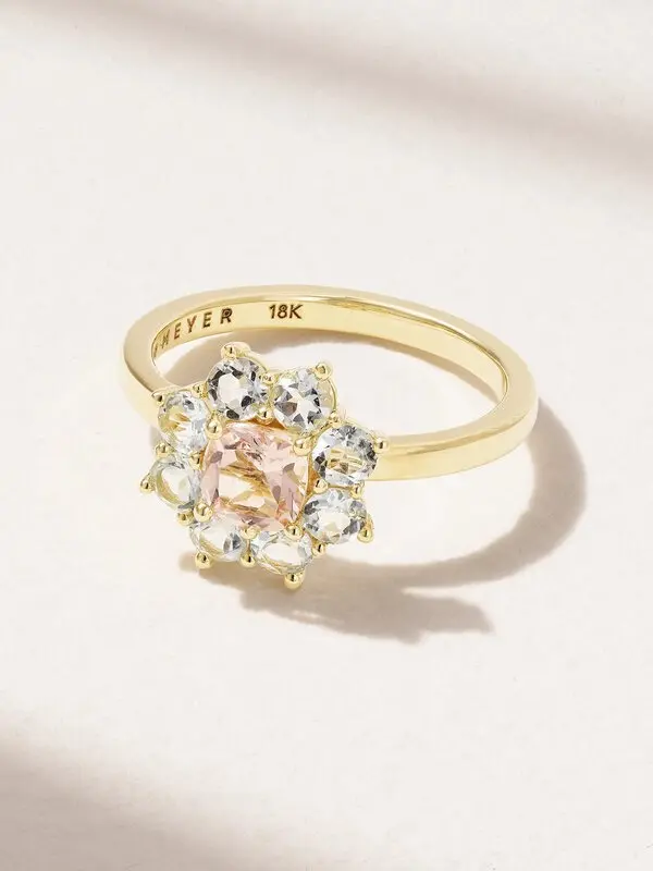 JENNIFER MEYER 18-karat Aquamarine And Morganite Ring - Gold