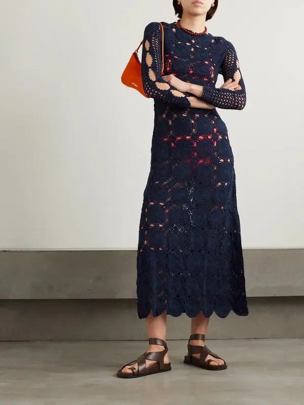 Escvdo Net Sustain Jules Crocheted Cotton Maxi Dress
