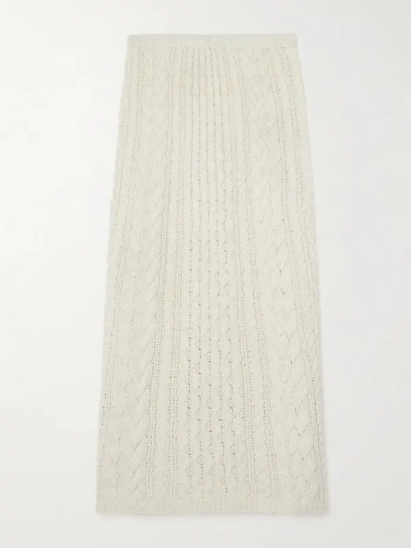 Gabriela Hearst Callum Cable-knit Cashmere Maxi Skirt