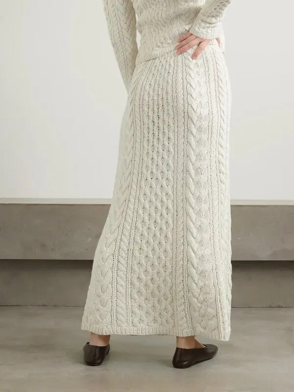 Gabriela Hearst Callum Cable-knit Cashmere Maxi Skirt