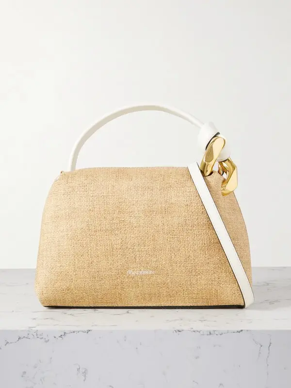 JW Anderson Jwa Corner Small Chain-embellished Textured-leather Shoulder Bag