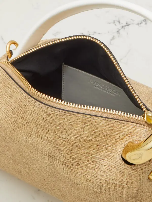 JW Anderson Jwa Corner Small Chain-embellished Textured-leather Shoulder Bag
