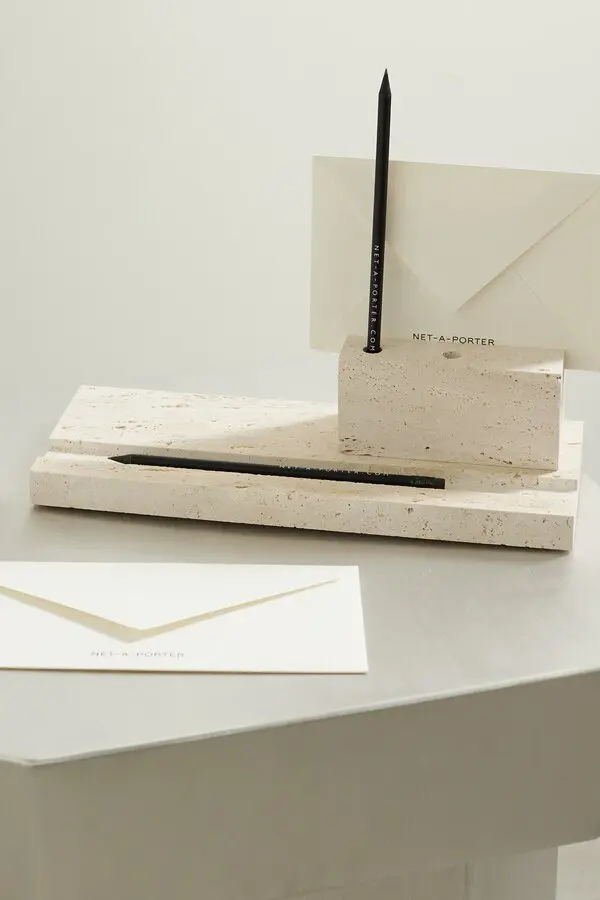 RÓHE Travertine Desk Organizer