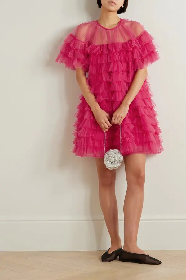 molly goddard pink dress Molly Goddard Pink Caspar Minidress Molly Goddard