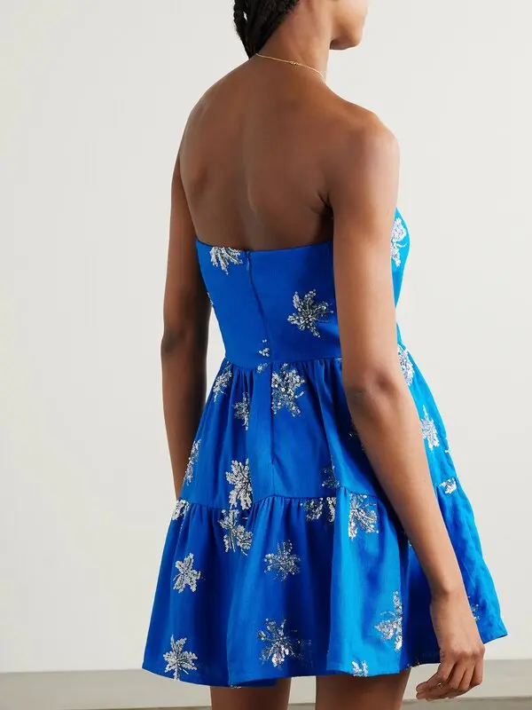 sachin and babi light blue dress Free People Embroidered Denim Mini Dress In Ocean Blue - 50% Off