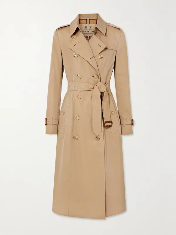 Burberry Chelsea Long Organic Cotton-gabardine Trench Coat - Neutrals