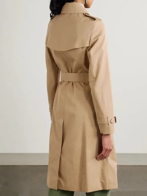Burberry Chelsea Long Organic Cotton-gabardine Trench Coat - Neutrals