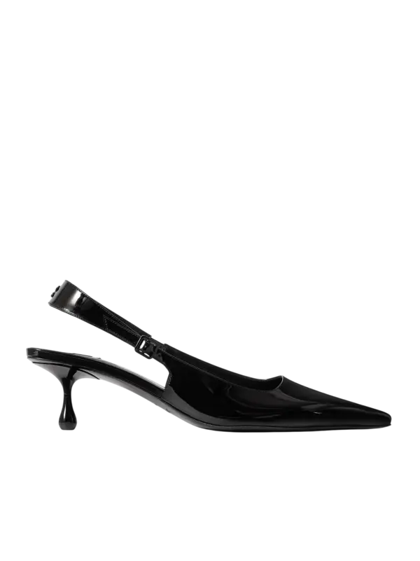 JIMMY CHOO Amel 50 Patent-leather Slingback Pumps - Black