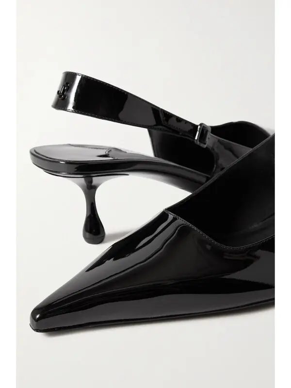 JIMMY CHOO Amel 50 Patent-leather Slingback Pumps - Black