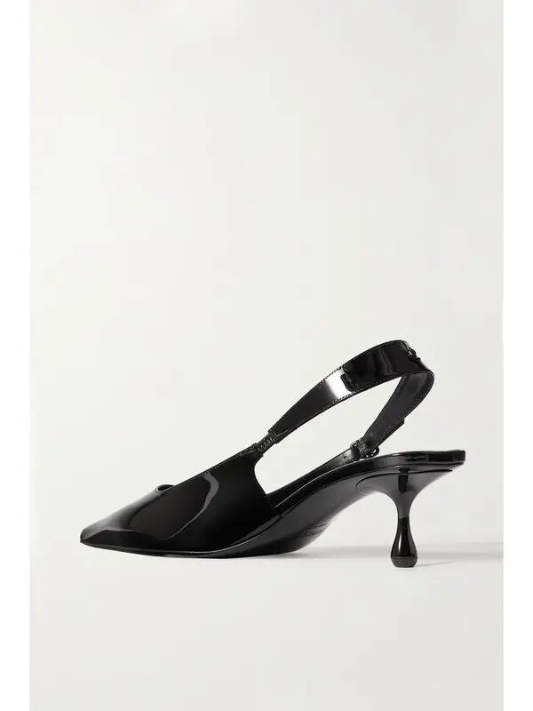 JIMMY CHOO Amel 50 Patent-leather Slingback Pumps - Black