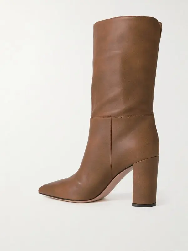 GIANVITO ROSSI Piper 85 Leather Knee Boots - Brown