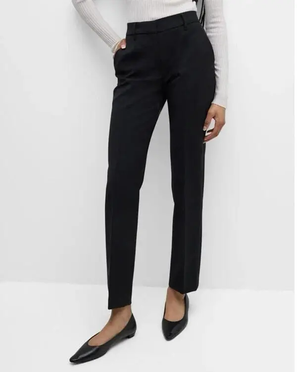 Gabriela Hearst Francisco Mid-rise Straight-leg Crepe Pants - Black